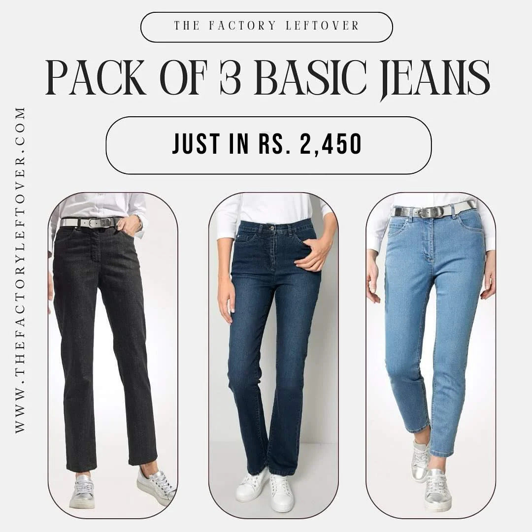 PACK OF 3 BASIC JEANS | ALL COLORS AVAILABLE | JEANS FOR WOMEN – The ...